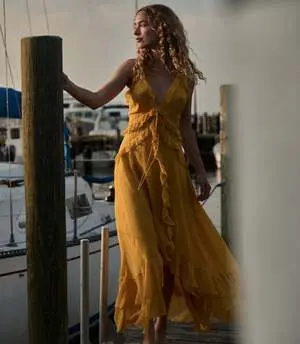 DÔEN Evelina Maxi Dress - Golden Acacia