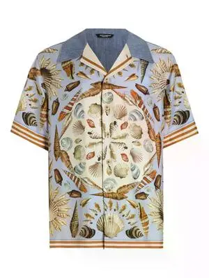 Dolce & Gabbana Shell-print Shirt - Blue