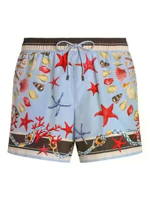 Dolce & Gabbana Printed Swim Shorts - Blue