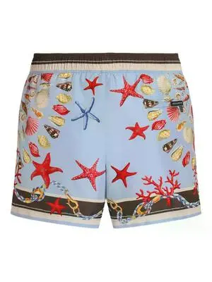 Dolce & Gabbana Printed Swim Shorts - Blue