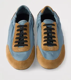 Prada Suede And Re-nylon Collapse Sneakers