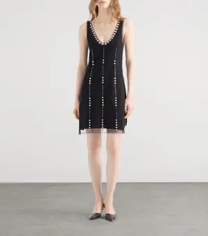 Prada Tulle Embellished Mini Dress