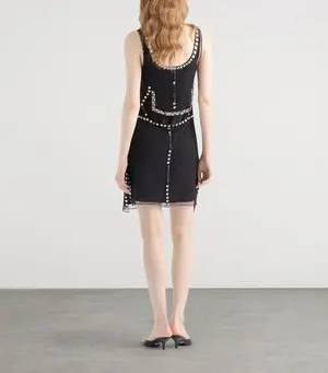 Prada Tulle Embellished Mini Dress