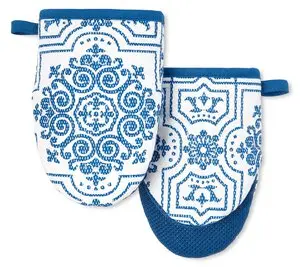 MARTHA STEWART Strie Medallion Mini Oven Mitt 2 -pack Set - One-color