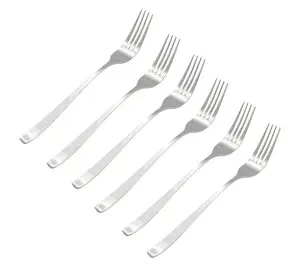GODINGER Set Of 6 Chisel Matte 18/0 Ss Salad Forks - One-color