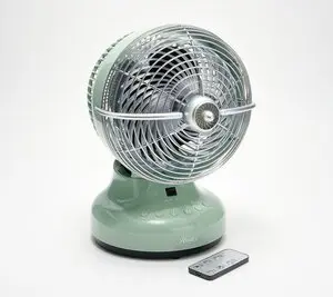 Hunter Retro Rechargeable Dual Oscillating Fan W/ Remote - One-color