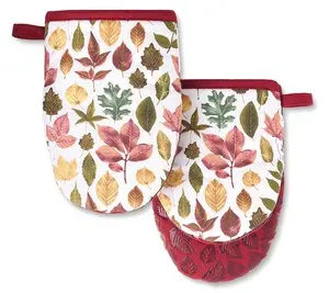 MARTHA STEWART Harvest Falling Leaves Mini Mitt 2-pack Set - One-color