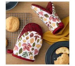 MARTHA STEWART Harvest Falling Leaves Mini Mitt 2-pack Set