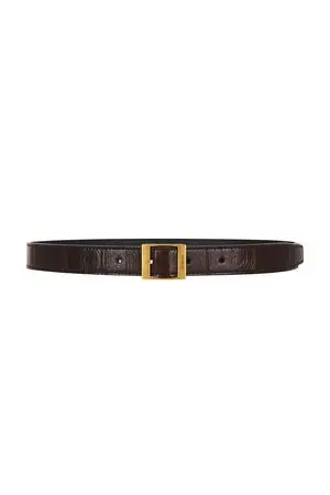 Saint Laurent Fine Ceinture Rectangle Belt - Scotch Brown & Dark Scotch Brown