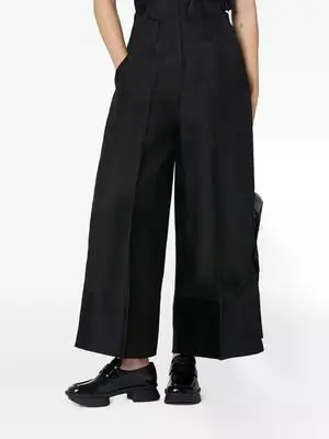 Mark Kenly Domino Tan Wide-leg Trousers