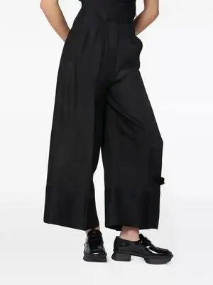 Mark Kenly Domino Tan Wide-leg Trousers