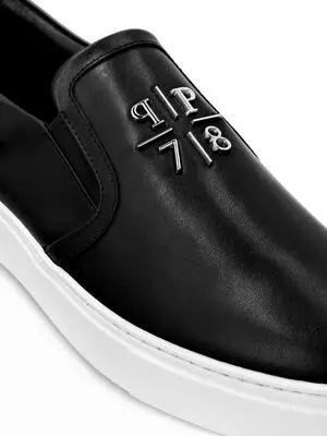 Philipp Plein Leather Slip-on Sneakers