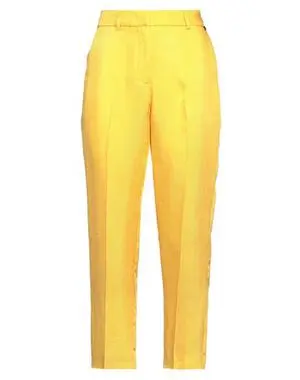 Liu Jo Tapered Viscose Linen Pants - Yellow