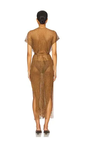 Luli Fama Long Knit Caftan - Brown