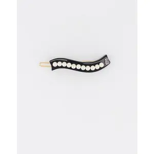 Alexandre De Paris Acetate And Pearl Barrette - Black