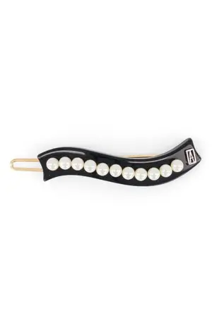 Alexandre De Paris Acetate And Pearl Barrette - Black