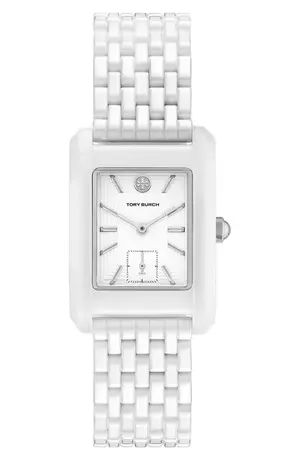 Tory Burch Eleanor Ceramic Bracelet Watch - White