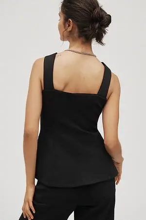 Maeve Structured Longline Vest Top - Black Onyx