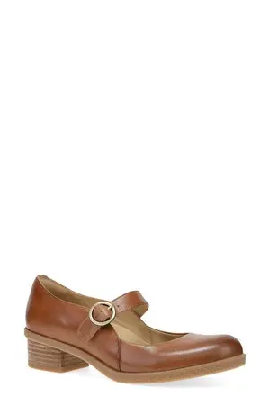 Dansko Deirdra Waterproof Mary Jane Pump - Tan Waterproof Burnished