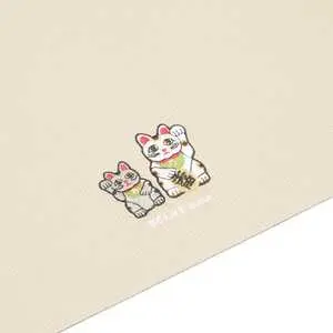 BEAMS Embroidery Tea Mat Beckoning Cat