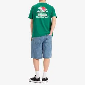Casablanca Montagne Ondulée Screen Printed T-shirt - Green