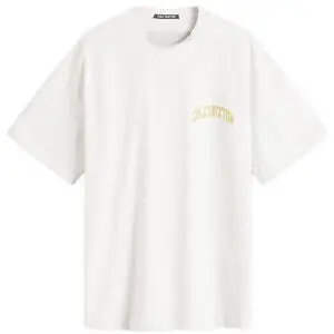 COLE BUXTON Yellow Arc T-shirt - Light Grey Marl