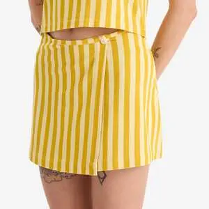 BODE Medalist Striped Wrap Skirt