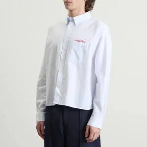 ABOUT:BLANK Oxford Script Shirt - White/blue