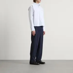 ABOUT:BLANK Oxford Script Shirt - White/blue