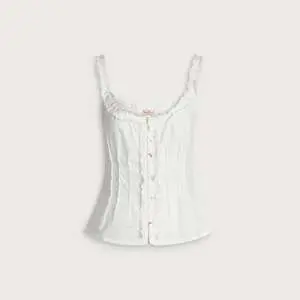 FRUITY BOOTY Broderie Cami Top - White