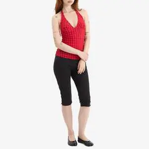 PEACHY DEN Cindy Halter Top - Lipstick