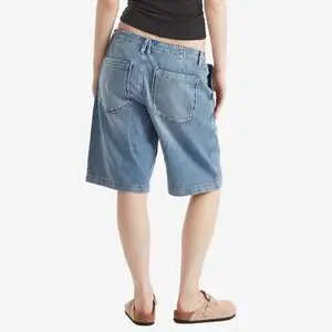Good American Lite Linen Bermuda Short - Indigo