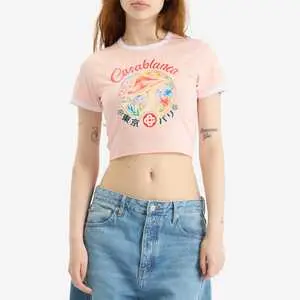 Casablanca Mushroom Emblem Printed Baby T-shirt - Pink