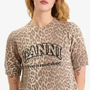 GANNI Graphic Printed T-shirt - Leopard