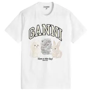 GANNI Basic Cotton Jersey Animals Relaxed T-shirt