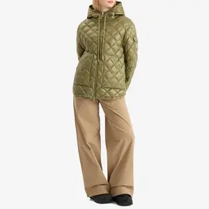 Moncler Shiny Quilted Hood Overshirt - Khaki
