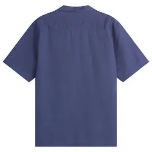 Universal Works Linen Cotton Camp Shirt - Blue