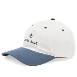 ANINE BING Jeremy Baseball Cap Ivory/navy
