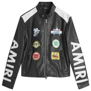 Amiri Patch Racer Leather Jacket