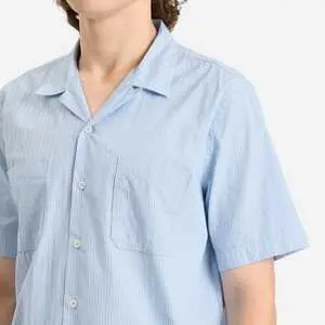 Universal Works Vila Stripes Sal Road Shirt - Blue
