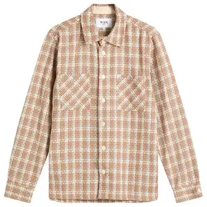 WAX LONDON Whiting Ladder Check Weave Overshirt