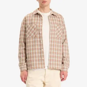 WAX LONDON Whiting Ladder Check Weave Overshirt