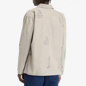 SERVICE WORKS Poplin Printed Chore Shirt - Stone