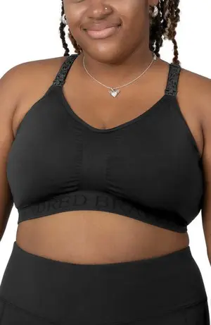 KINDRED BRAVELY Busty Sublime Hands-free Pumping & Nursing Sports Brasizing Available In E-i Cup - Black