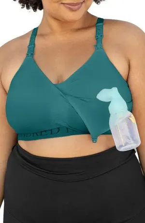 KINDRED BRAVELY Busty Sublime Hands-free Pumping & Nursing Sports Brasizing Available In E-i Cup - Teal