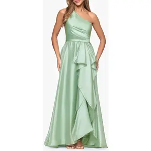 XSCAPE EVENINGS One-shoulder Organza Gown - Sage