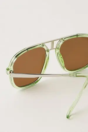 Free People Janis Detail Aviator Sunglasses - Mint