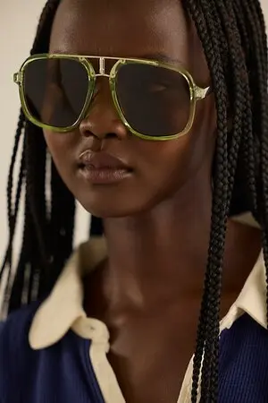 Free People Janis Detail Aviator Sunglasses - Mint