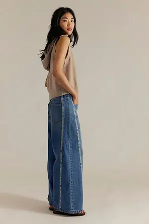 Free People Mid-Rise Wide-Leg Jeans