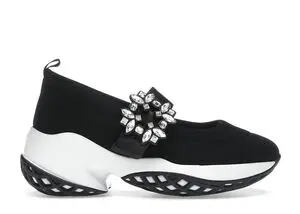 ROGER VIVIER Viv' Run Babies Sneakers With Crystal Buckle - Black